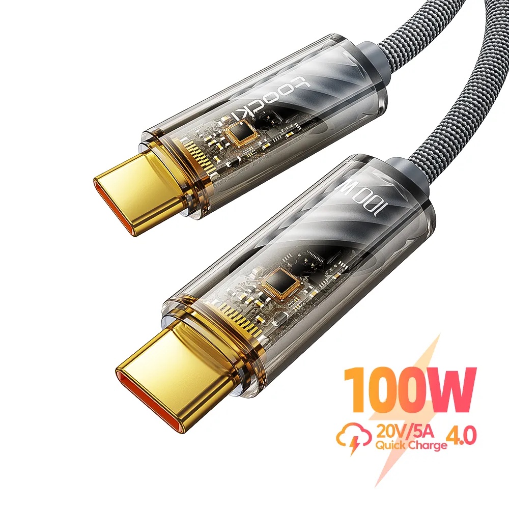 Twitch 100W USB Type C To Type C Cable Transparent PD 60W Cable USB-C ...