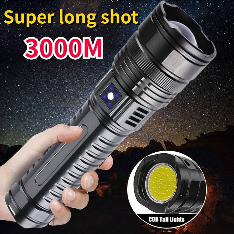 15000mAH High Power Led Flashlight Rechargeable Power Long Range ...