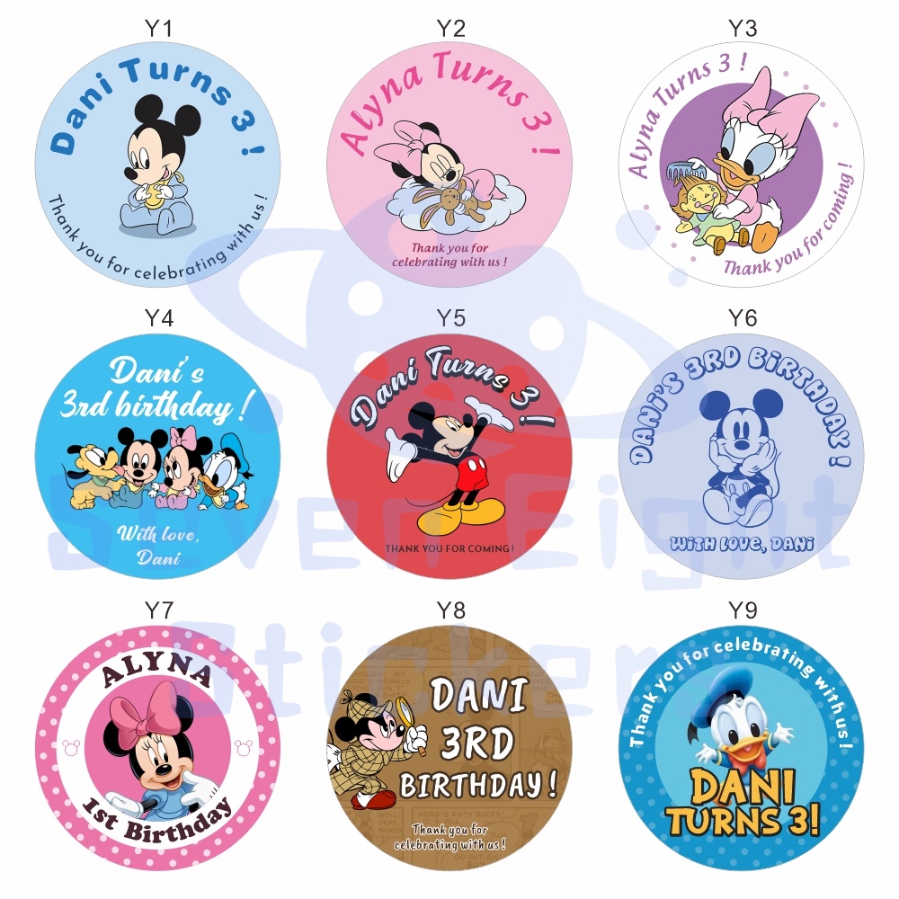 【Buy 48 Get 10 Free】Personalised Custom Birthday Sticker - Full Month ...