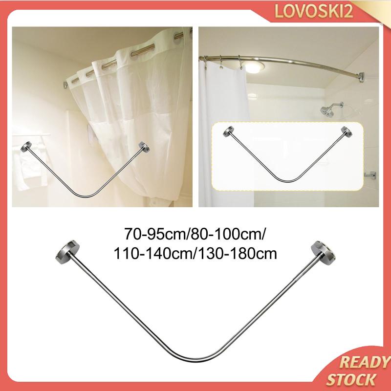 [Lovoski2] Expandable Curved Shower Rod Bathtub Corner Shower Curtain ...
