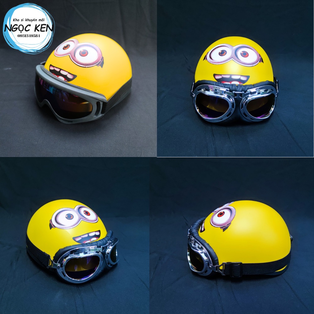 Minions half-head helmet with aviator glasses, super cute and Hot for ...