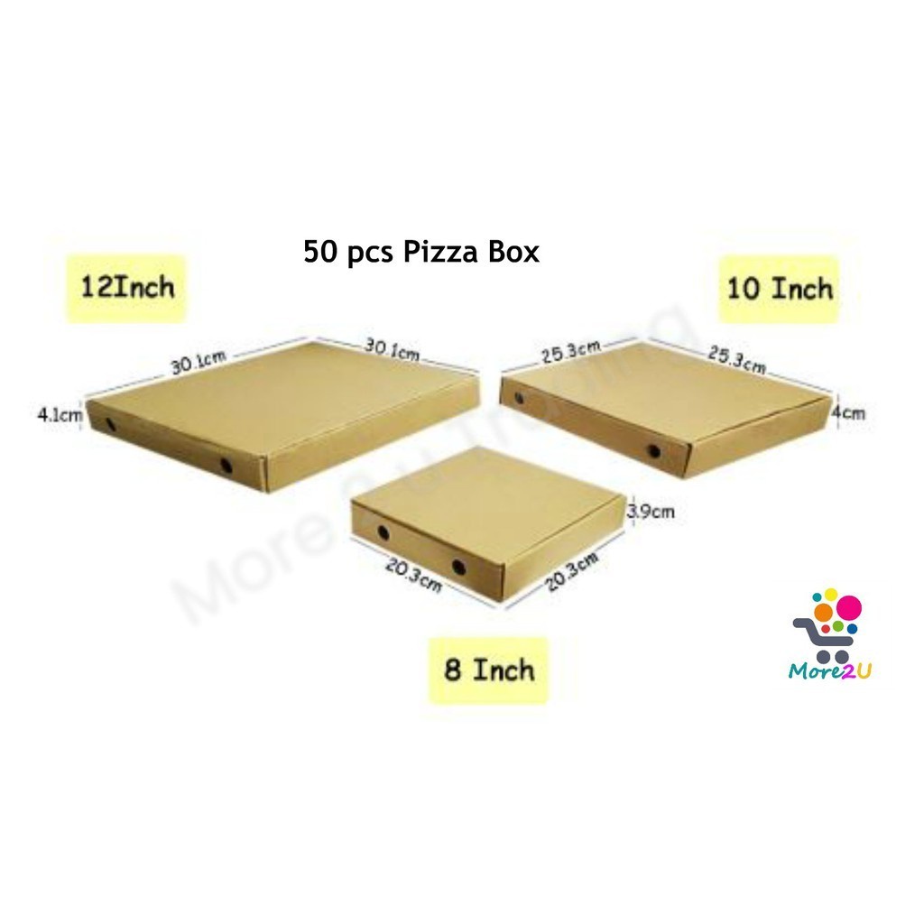 [50 pcs] Kotak Pizza / Kotak Pizza Bergelombang / Pizza Box Packaging ...