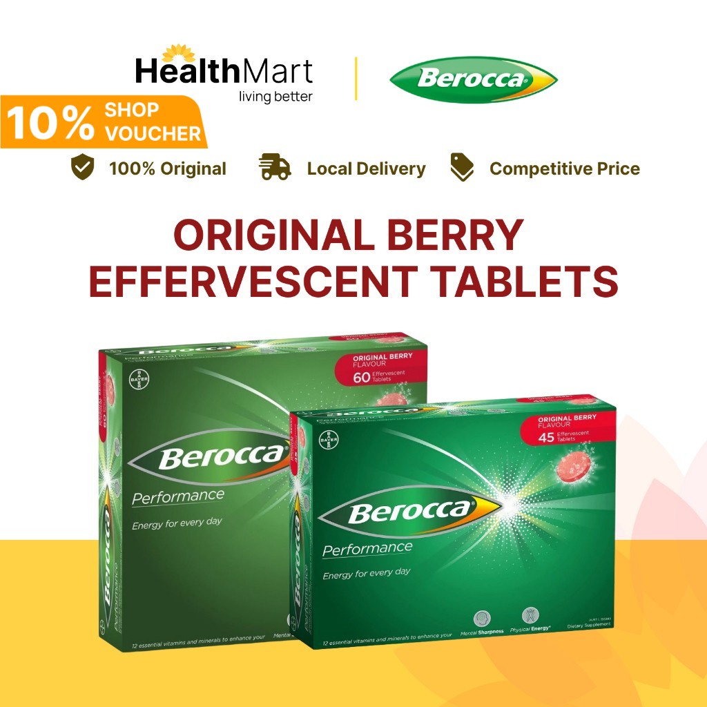 [SG] Berocca Energy Vitamins Effervescent Tablets, Original Berry ...