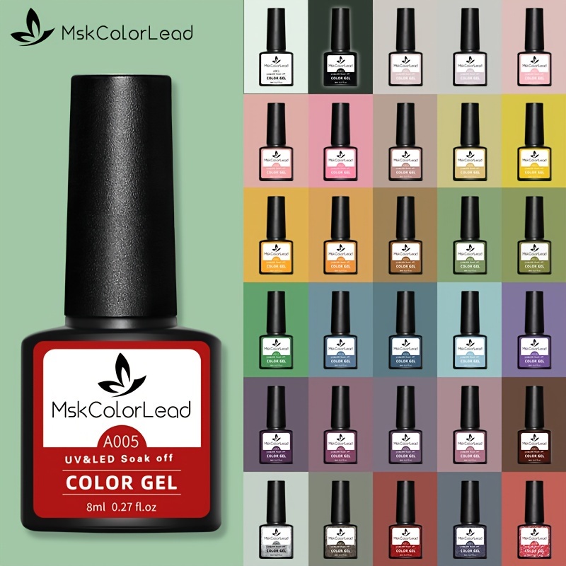 60 colors Waterproof Nail Polish with UV & LED Soak Off Gel for DIY ...