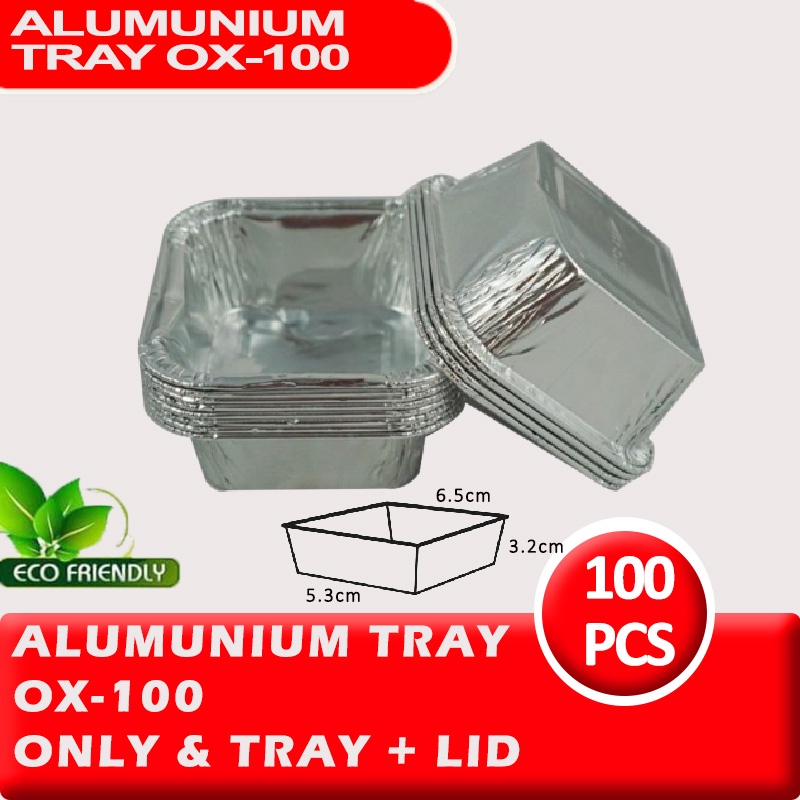 Alumunium FOIL CUP OX 100 / ALUMUNIUM FOIL TRAY / ALUMUNIUM BOX CONTENTS 100 | Ox 100 + LID ...