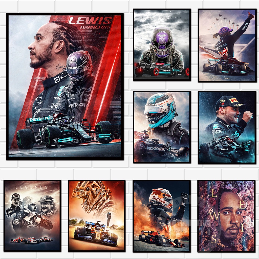 Lewis Hamilton Poster F1 Champion Legend Racing Figure Print Canvas ...