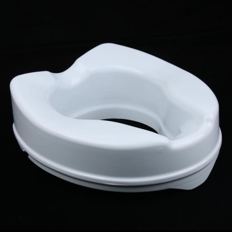 [ Toilet Seat Riser Raised Elevated Lifter Extender 4 inch - without ...