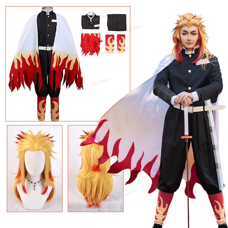 Adult Rengok Kyoujurou Costume Anime Anime Demon Slayer Rengoku ...