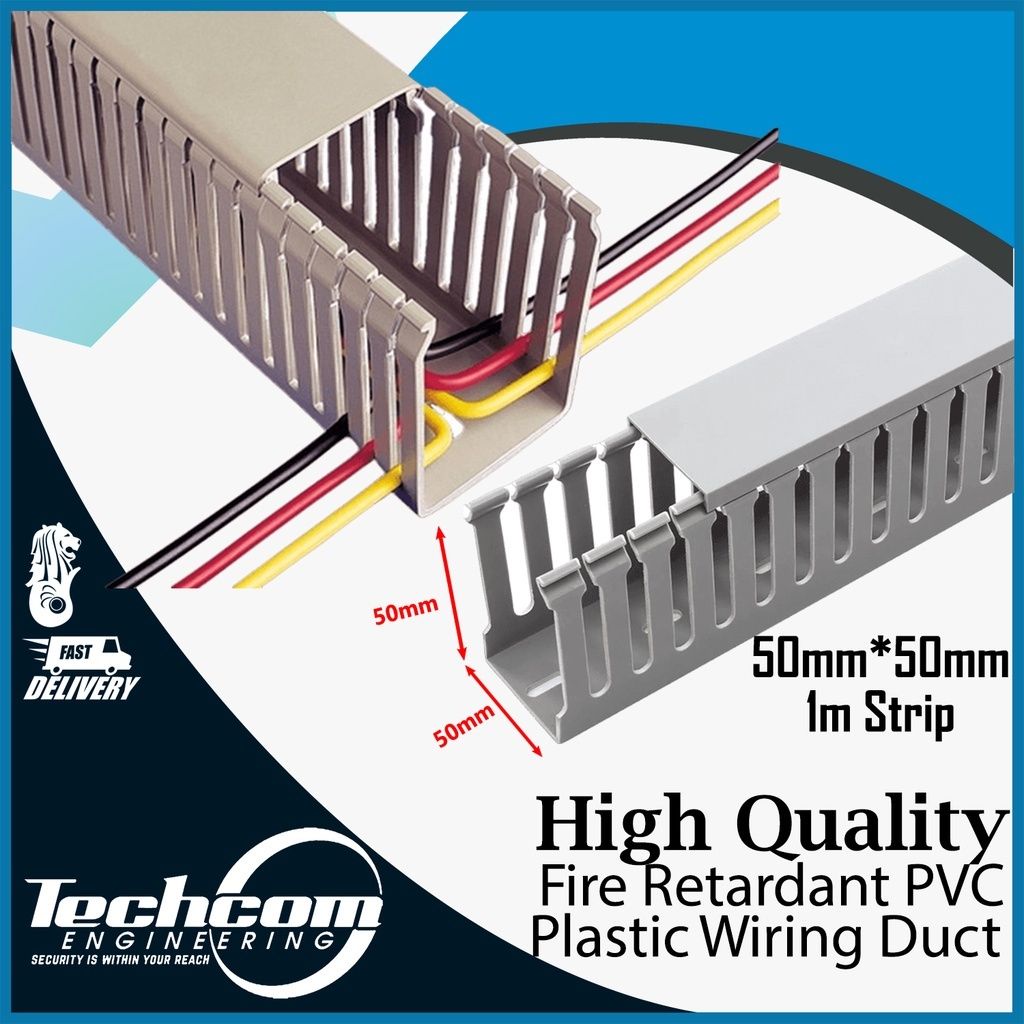 High Quality PVC Plastic Wire Duct Fire Flame Retardant | Shopee Singapore