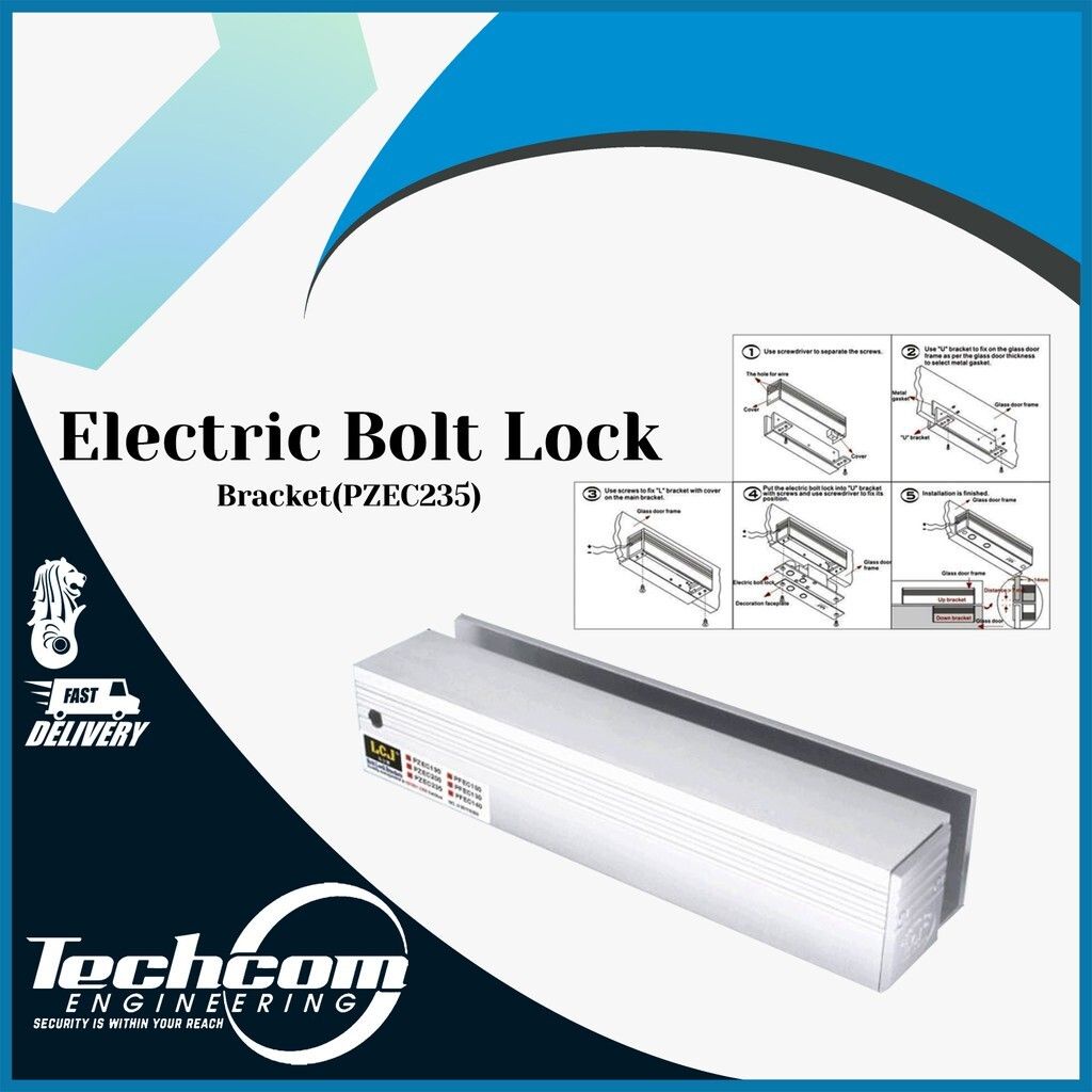 Electric Bolt Lock Bracket (PZEC235) Access Control Door Lock | Shopee ...