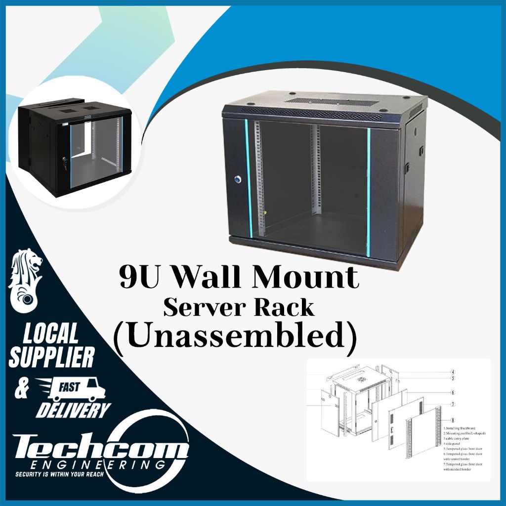 9U Server Rack Network Cabinet Wall Mounted Data Rack (Unassembled ...