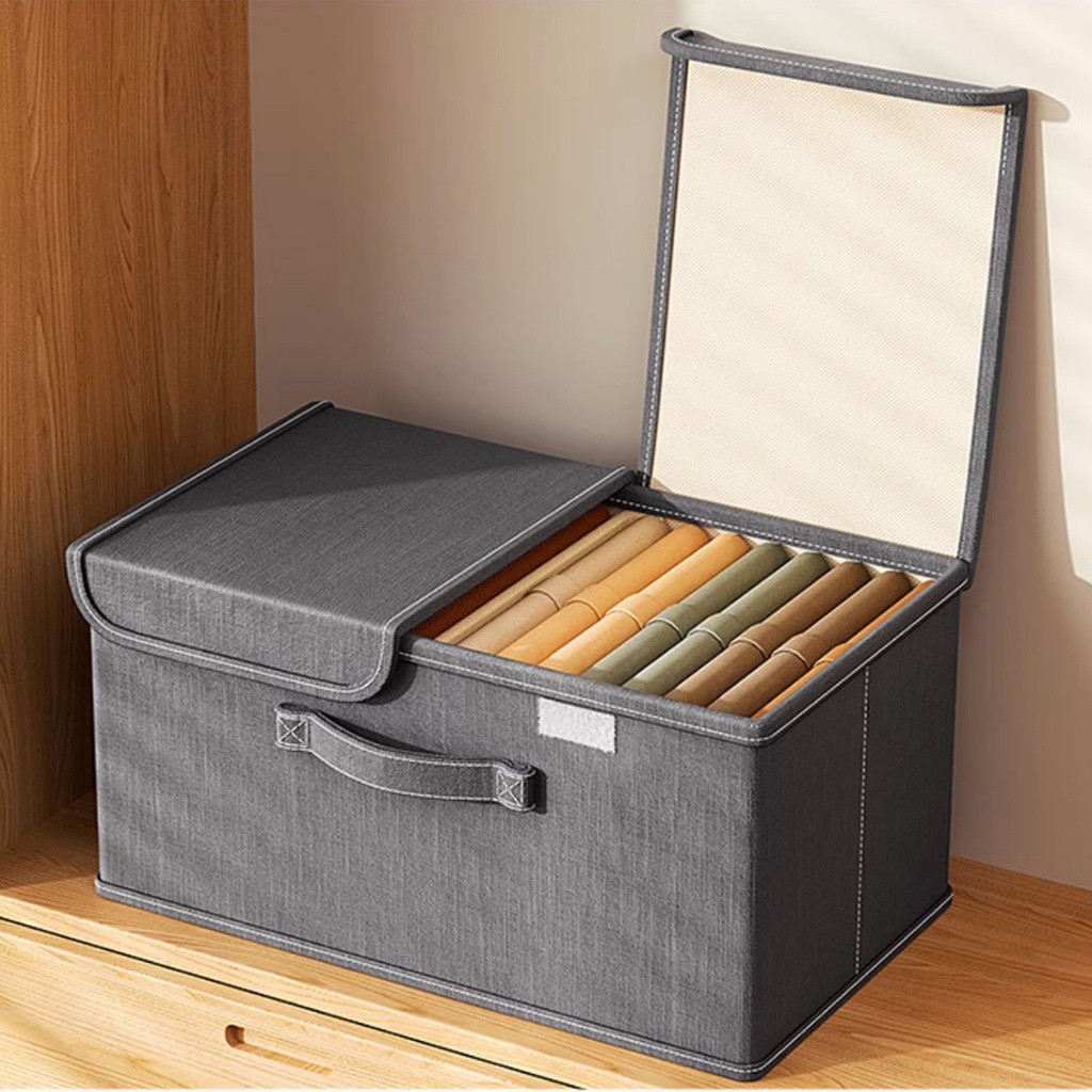 Dustproof Clothes Storage Box Double Cover Closet Organizer Stackable ...