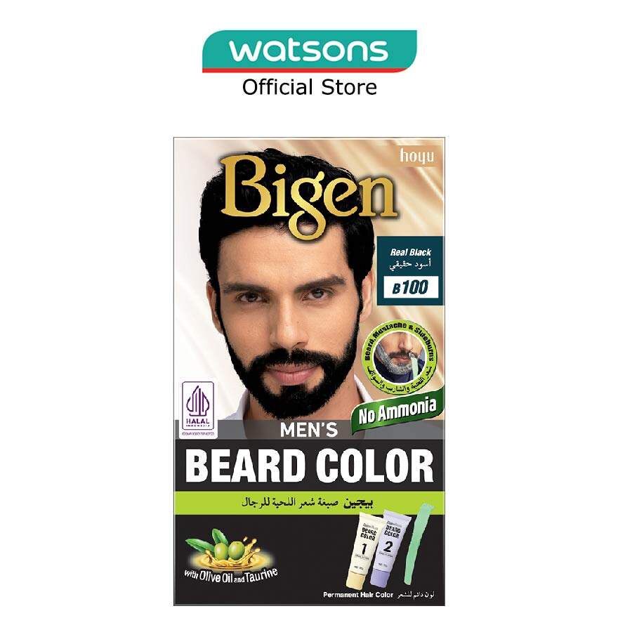 BIGEN MEN'S Beard Color B100 Real Black (Perfectly Covers Gray Beard ...