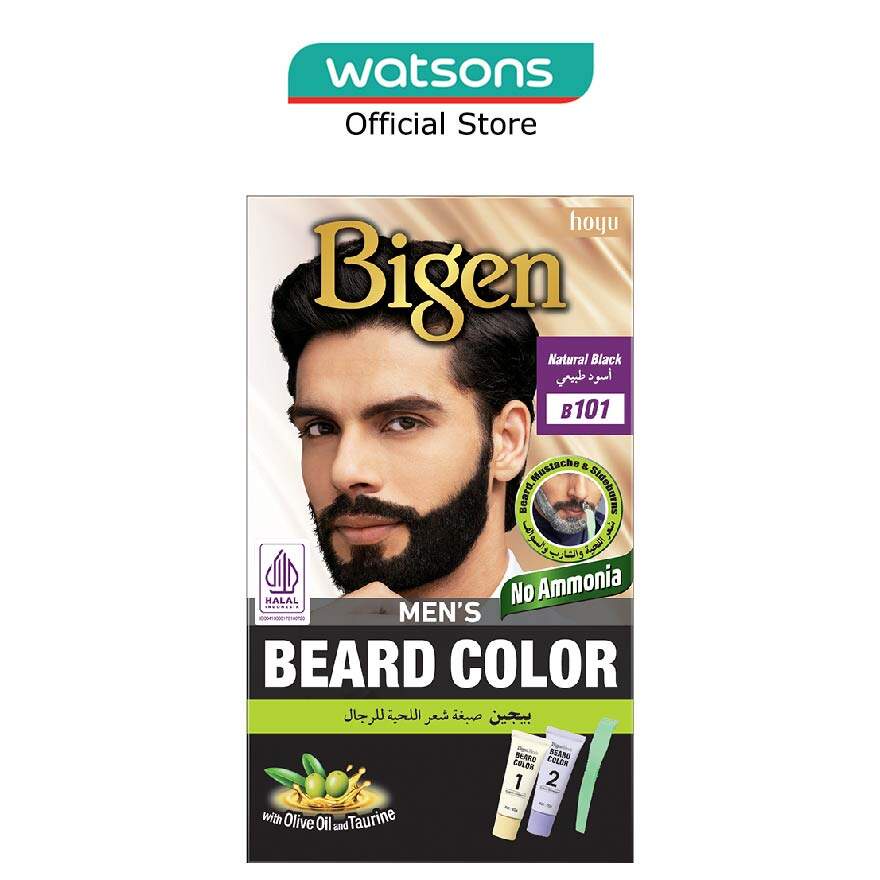 BIGEN MEN'S Beard B101 Natural Black (Perfectly Covers Gray Beard ...