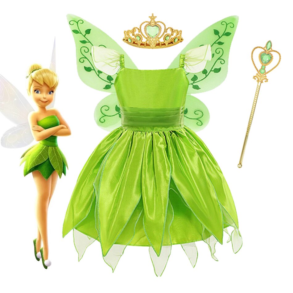Tinker Bell Princess Cosplay Costume for Girls, TinkerBell Dress, Elf ...