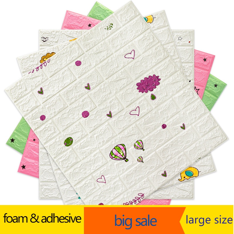 Wall Paper Dinding Adhesive Design Foam Wallpaper Sticker Dinding Wall ...