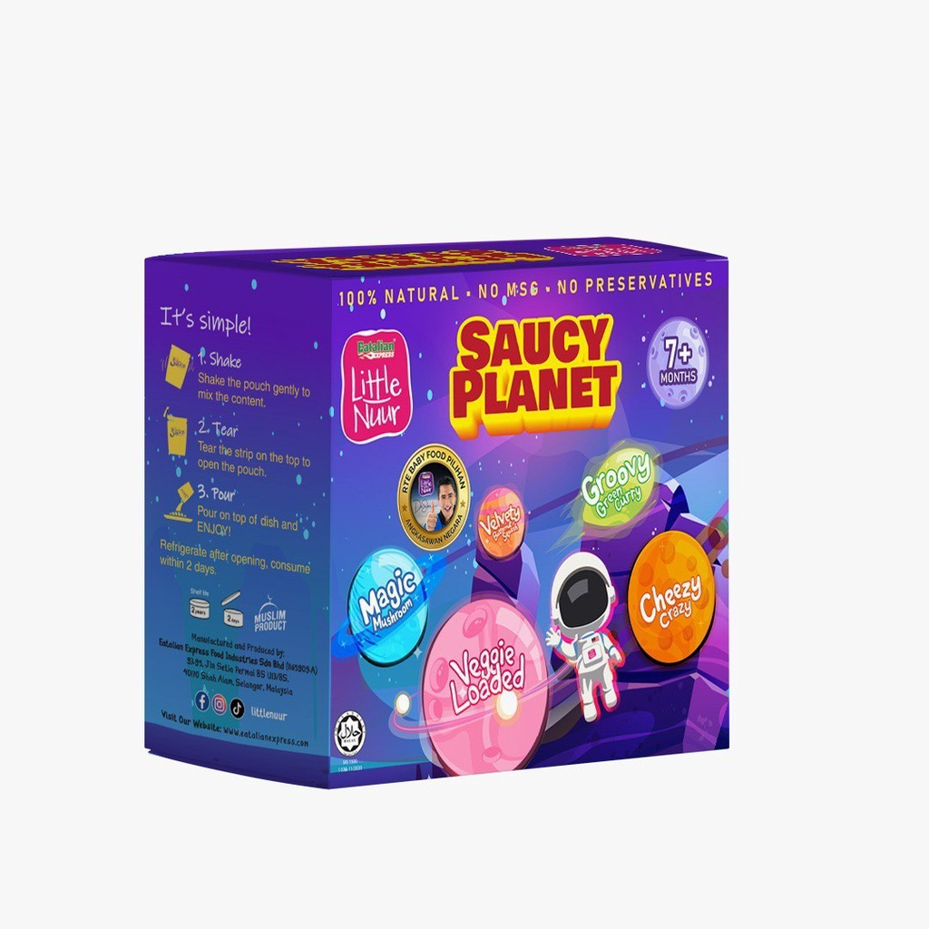 Little Nuur Saucy Planet Set 5 in 1 7M+ To Eat Pasta Sauce Puree Baby ...