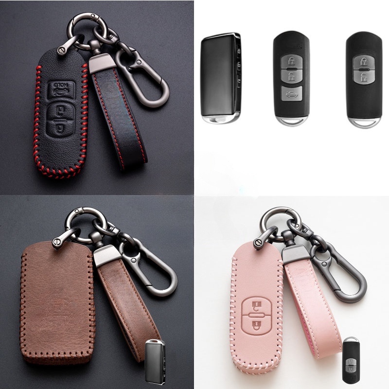Leather Car Remote Key Case Cover Shell For Mazda 2 3 6 Atenza Axela ...