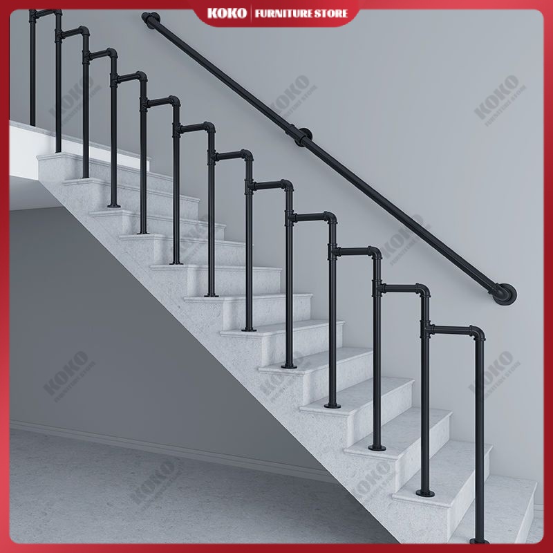 Stair handrail doorway safety guardrail steps sloping ladder guardrail ...
