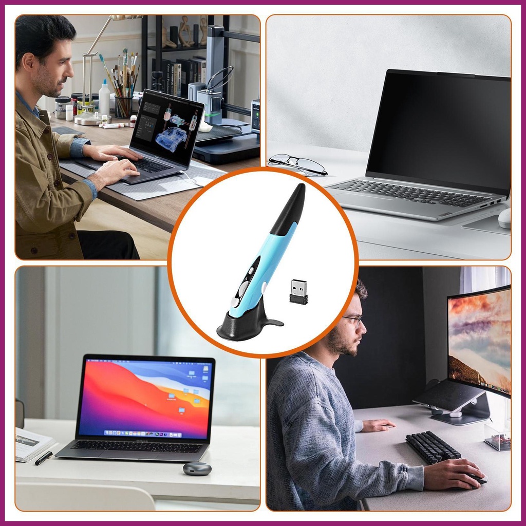 Wireless Pen Mouse Plug And Play Funny Pen Mouse Vertical 2.4GHz ...