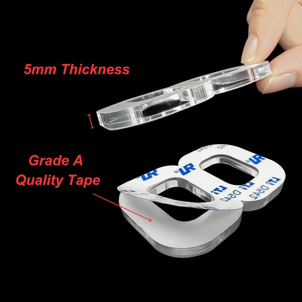 BROZ TEBAL Crystal Number Plate 5mm THICKNESS 3D Crystal White Number ...