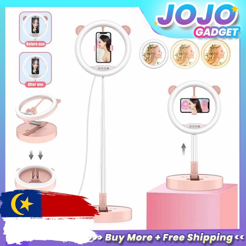 G2 Foldable Bear Ring Light With Stand Video Live Studio Lightning Tik ...