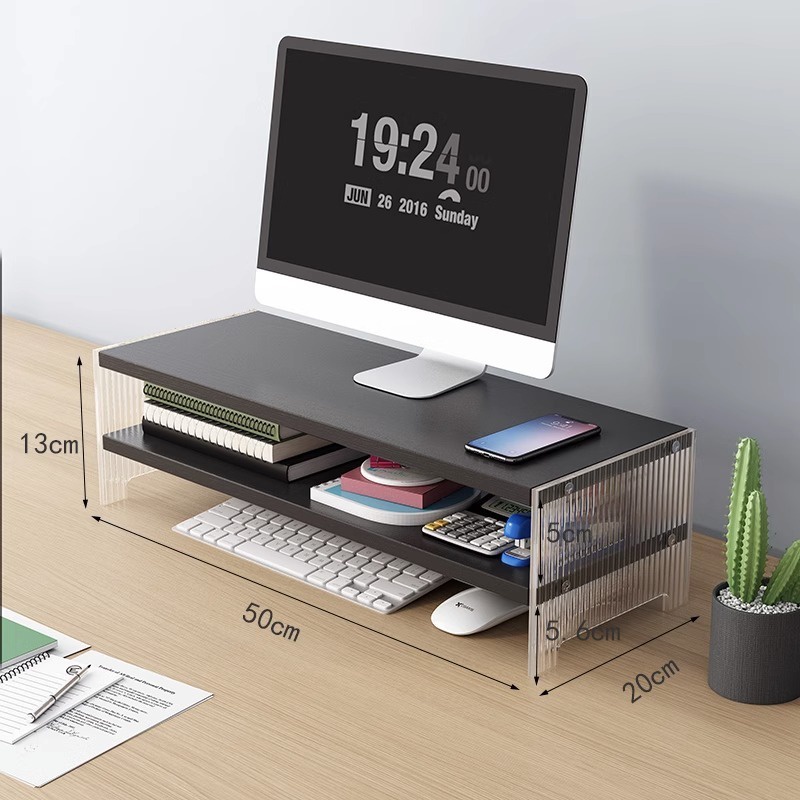 Acrylic monitor computer elevated rack desktop storage rack home office ...