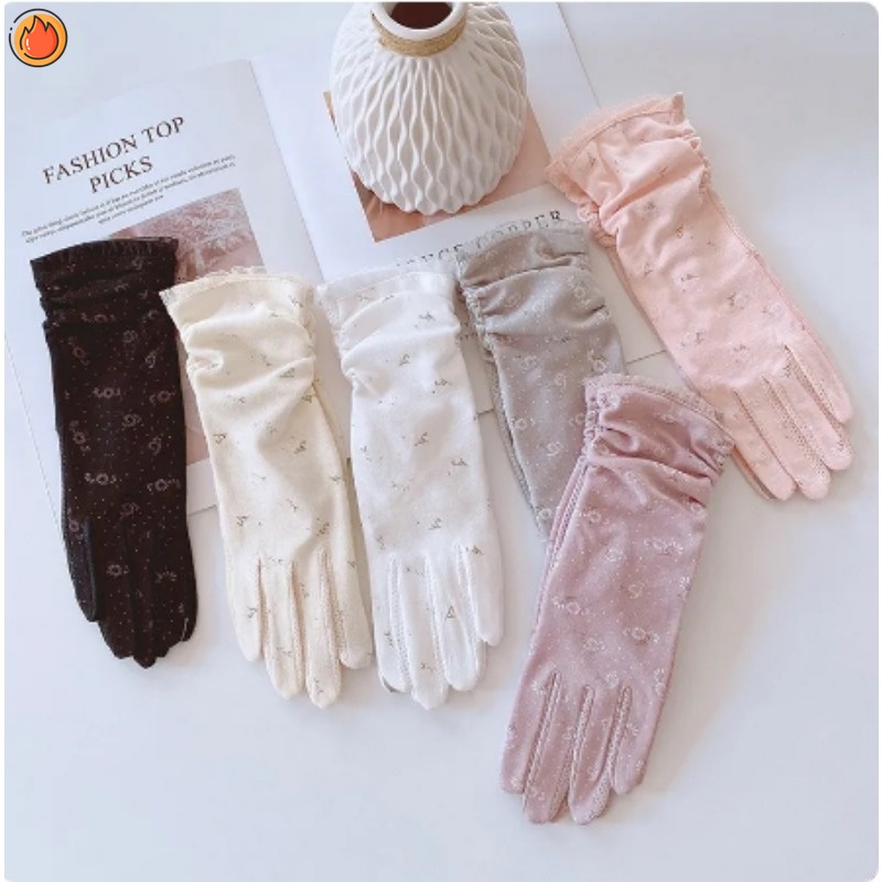 Women's UV-proof Thin Spring Summer Middle Long Driving Non-slip Touch ...