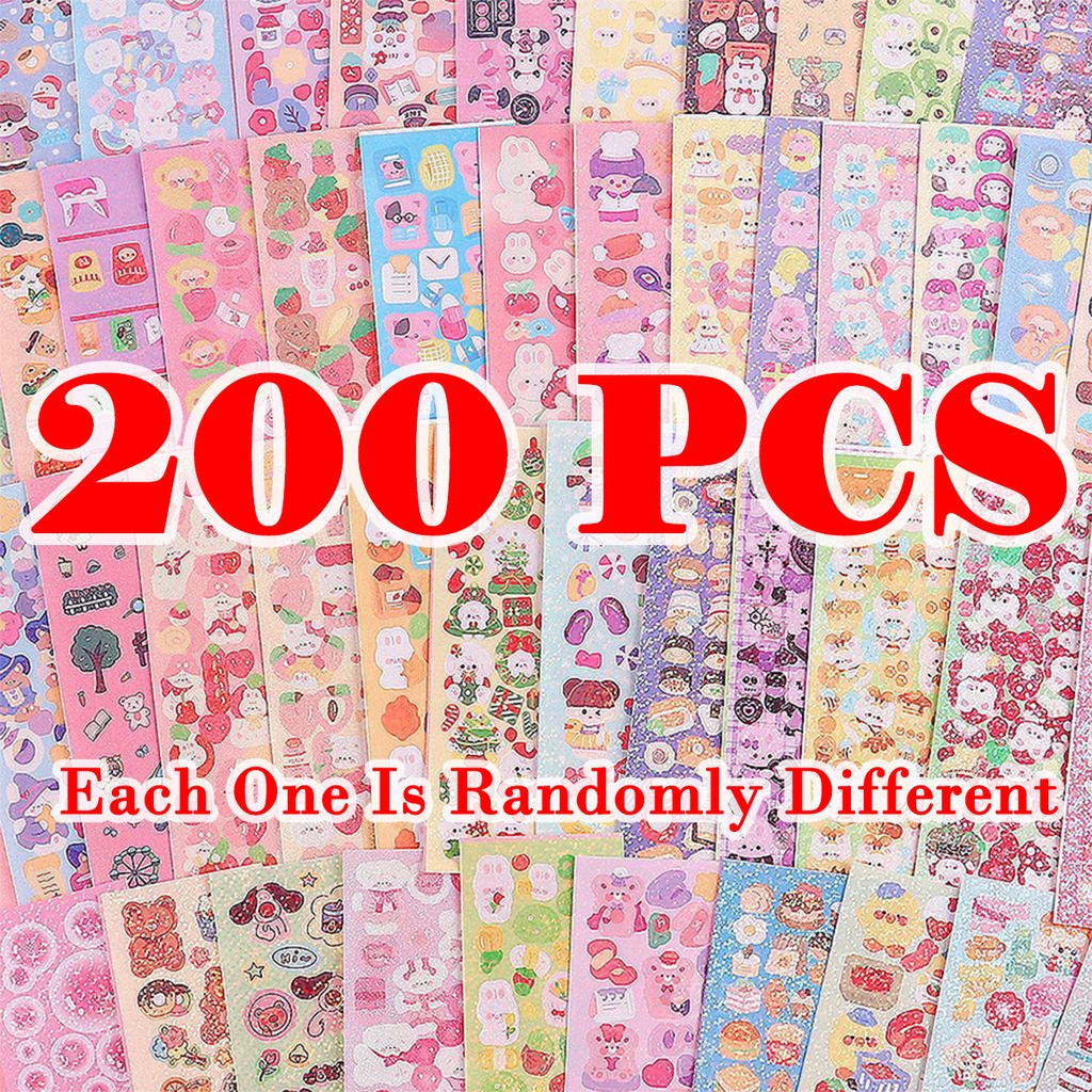 200pcs Kawaii Laser Cartoon Stickers Set – Cute Goo Goo Cards with Free ...