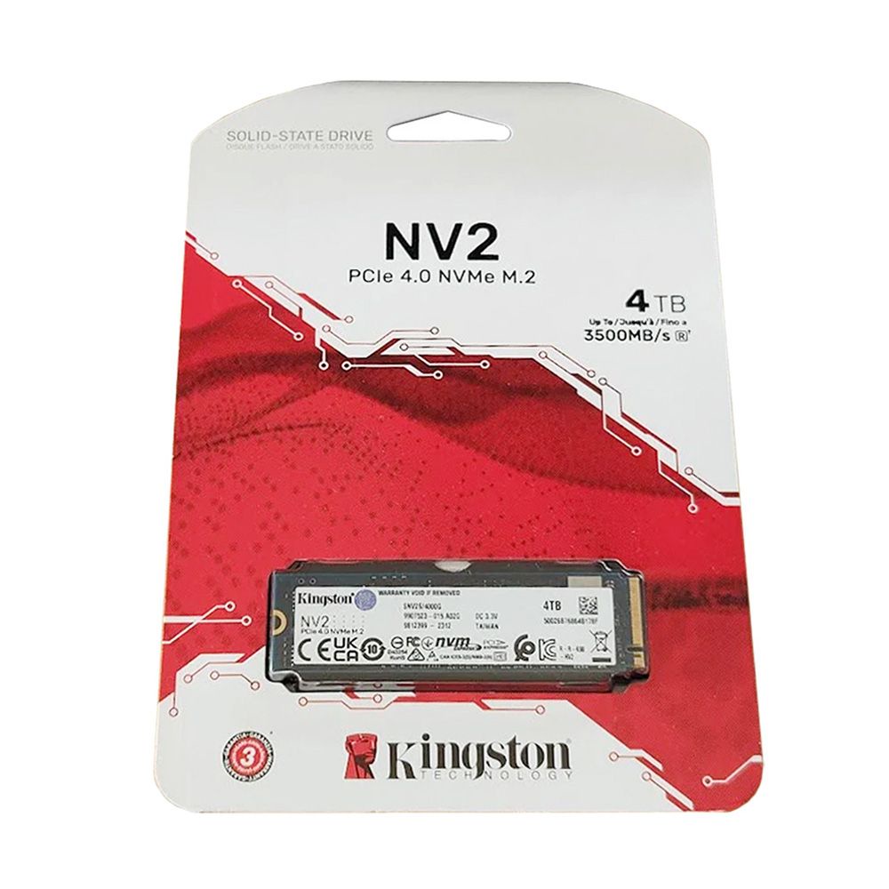 Kingston NV2 4TB PCIe 4.0 NVMe M.2 2280 SSD, SNV2S/4000G (R:3500MB/s W ...