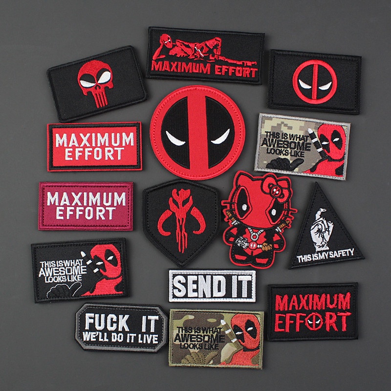 velcro patch Deadpool Badge Army Fan Armlet Tactical Morale Backpack Patch patches for clothing ...