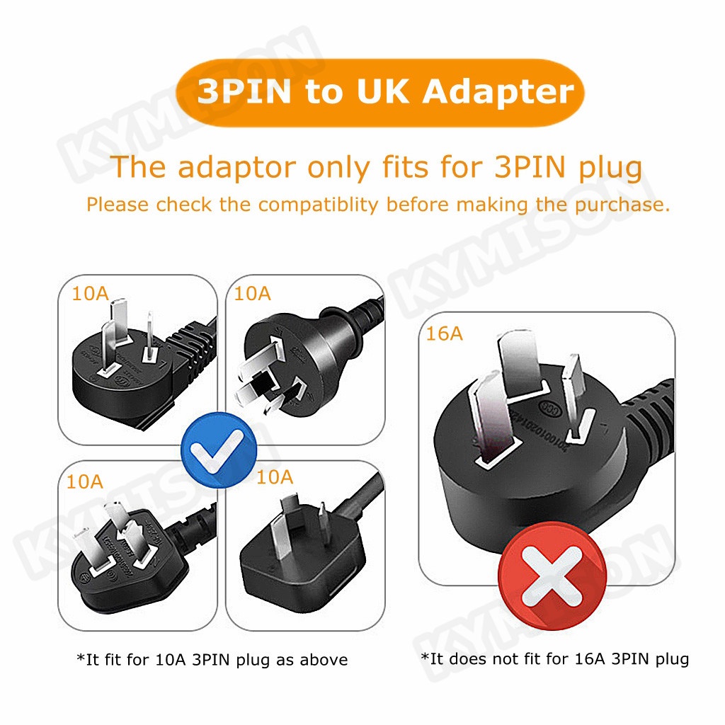 AU 3PIN to UK Type-G Power Adapter converter China plug Embedded ...