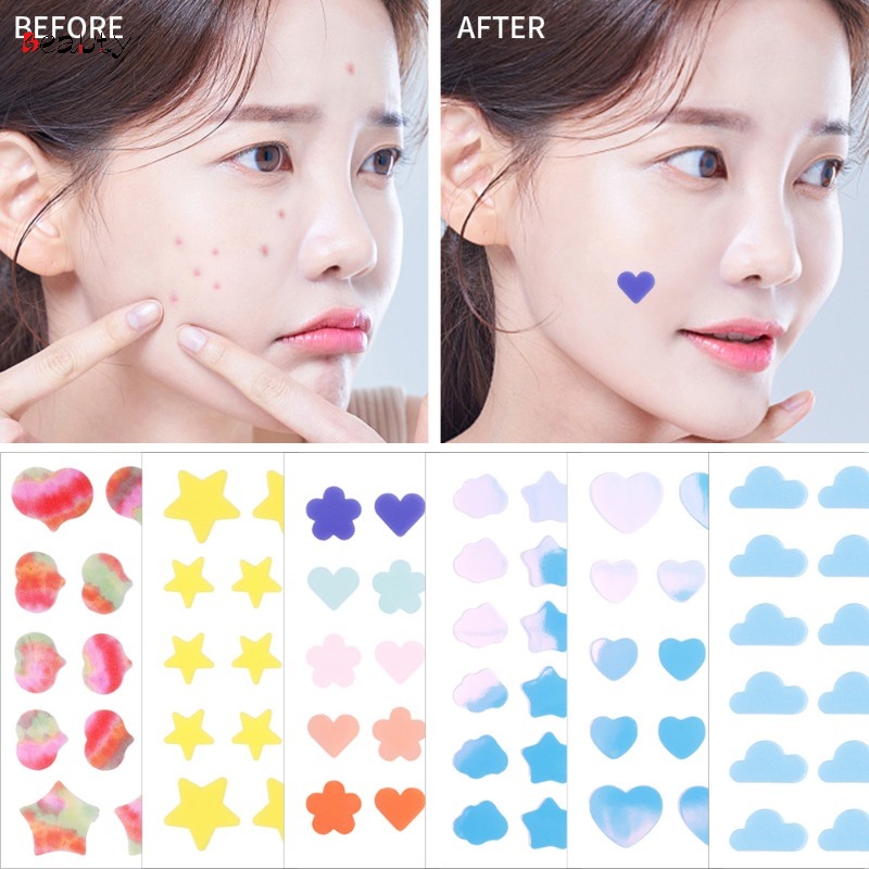 1 Sheet Cute Heart Cloud Plum Blossom Stars Shape Invisible Acne ...