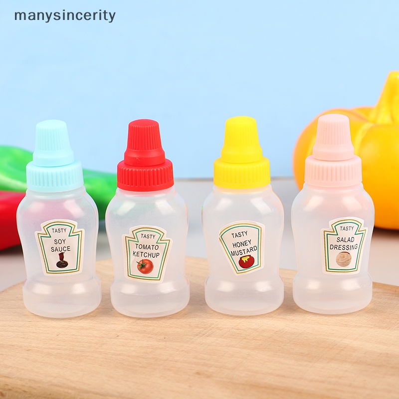 manysincerity 1/4Pcs Mini Cute Tomato Ketchup Bottle Portable Small ...