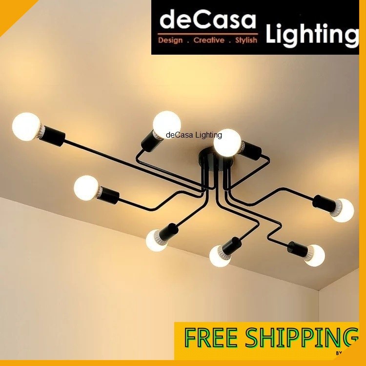 Loft Spider Chandelier Ceiling Light Decasa Lighting Hanging Light lampu Hiasan Siling Ceiling ...