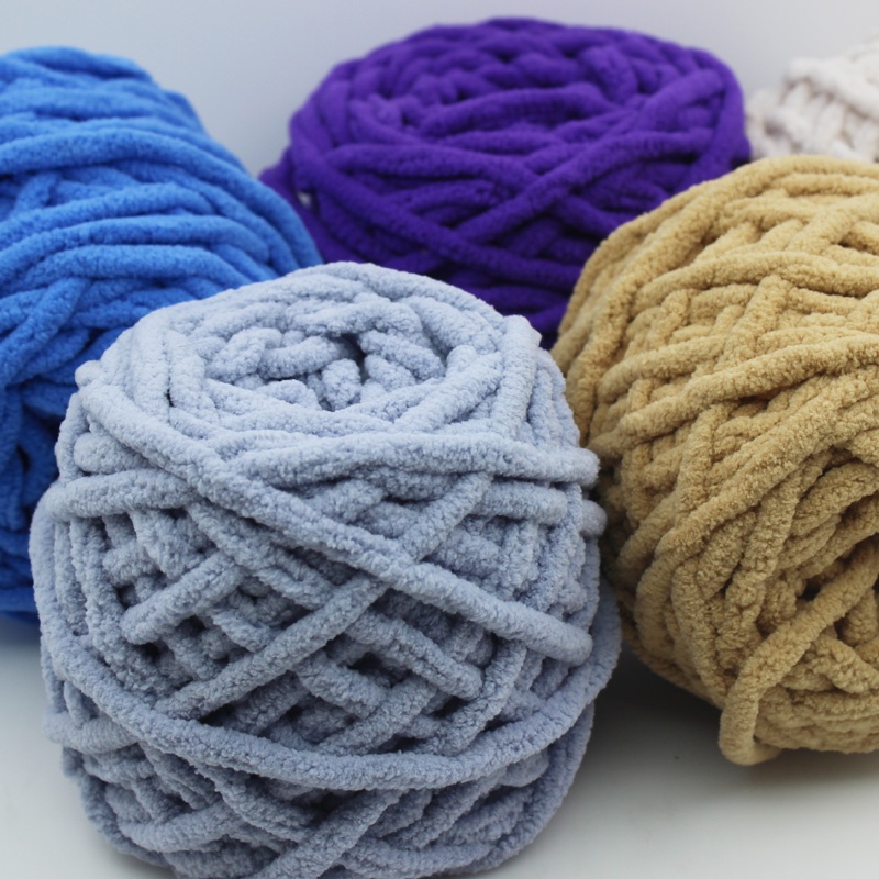 100g/1ball Soft Cotton Ice Stripe Yarn Ice Line Thick Roving Scarf ...