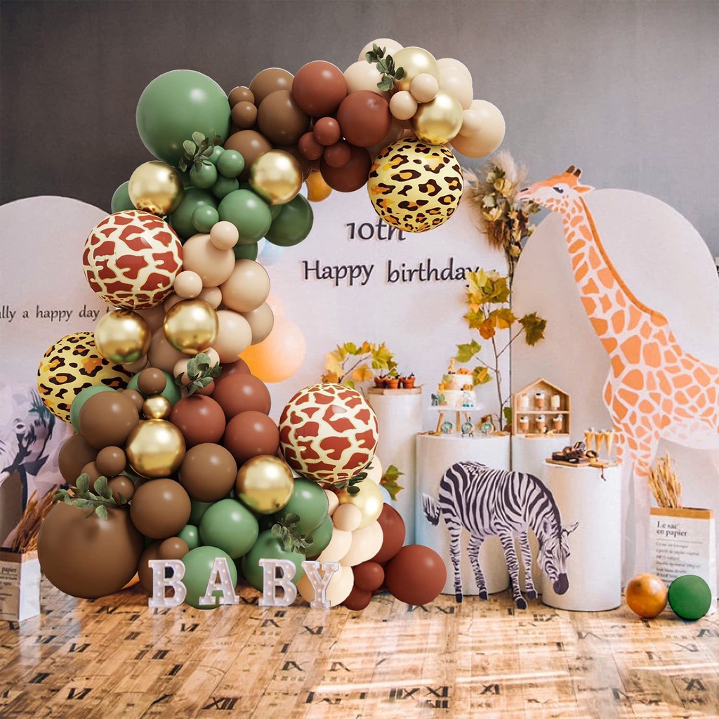 [New] Forest Animal Theme Balloon Arch Set Animal Pattern Balloon ...