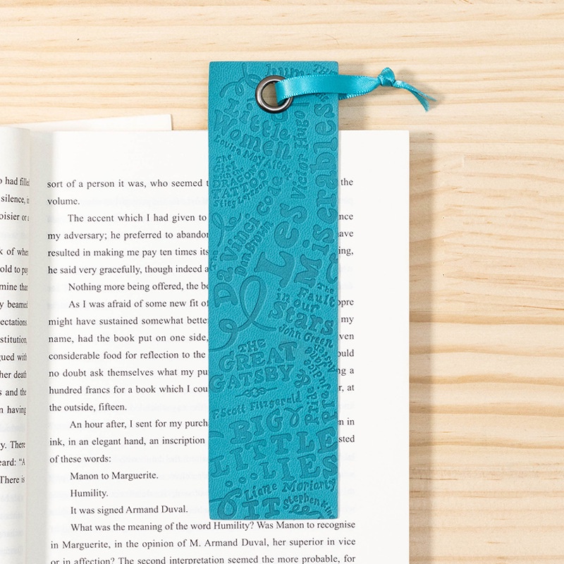 PU Leather Bookmarks Creative English Prints Page Markers for Book ...