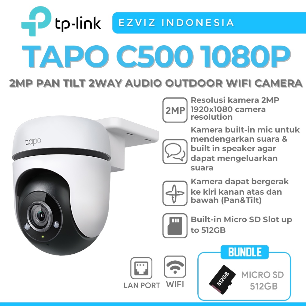 Tp-link TACO C500 1080P 2MP PAN TILT 2WAY AUDIO OUTDOOR WIFI CAMERA ...
