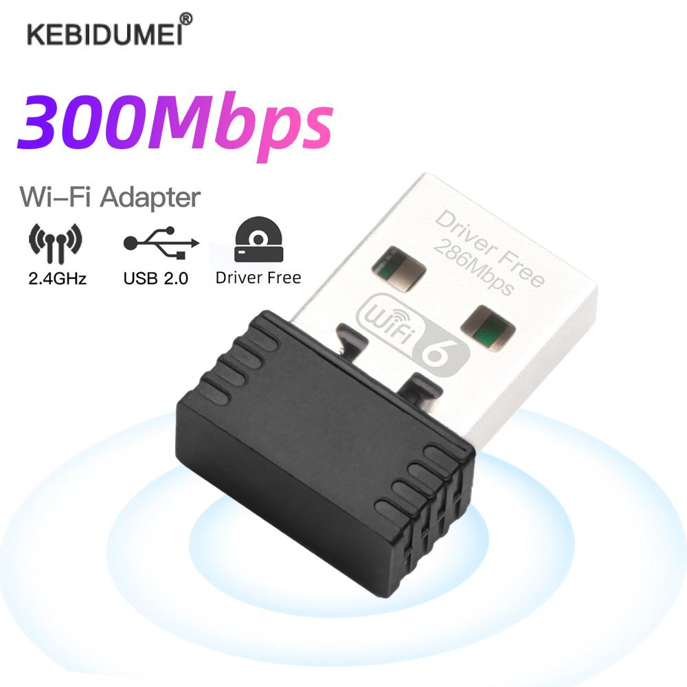 300Mbps USB WiFi Adapter 2.4Ghz Wireless External Receiver Free Drive Ethernet Network Card WiFi ...