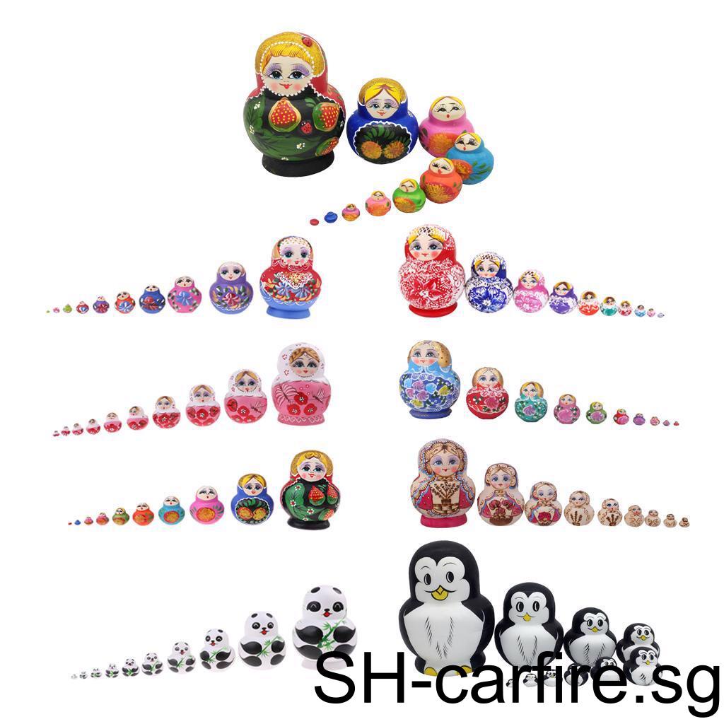 1/2/3 Handcrafted Russian Matryoshka Dolls Set Colorful Nesting Dolls ...
