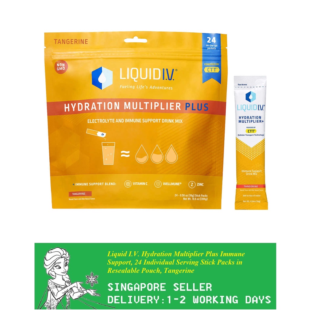 Liquid IV I.V. Hydration Multiplier Plus Immune Support,24Stick ...