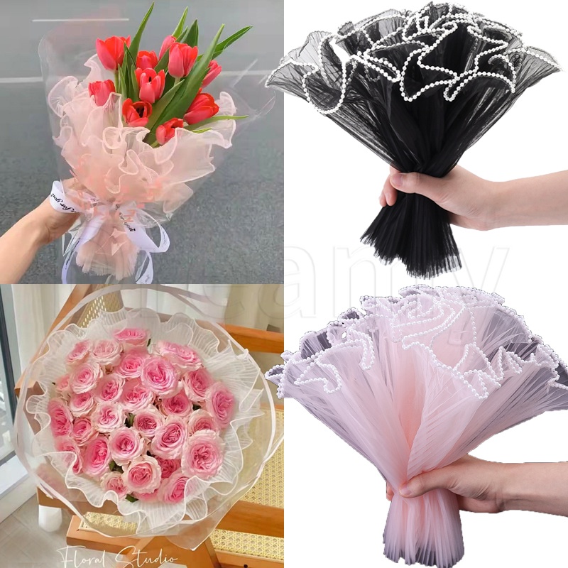 Valentine's Day Party Handmade Bunch of Flowers / DIY Mesh Wave Lace ...