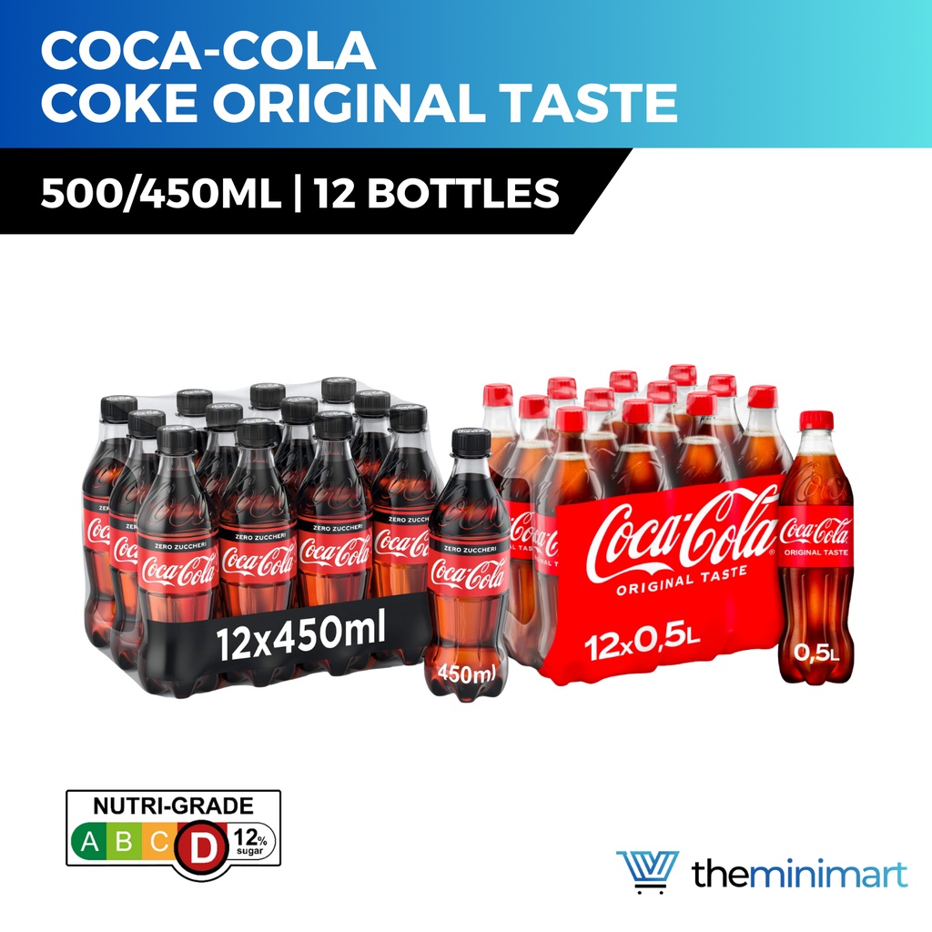 [Bundle of 12] Coca-Cola Coke Soft Drink Bottles - Original 500ml ...