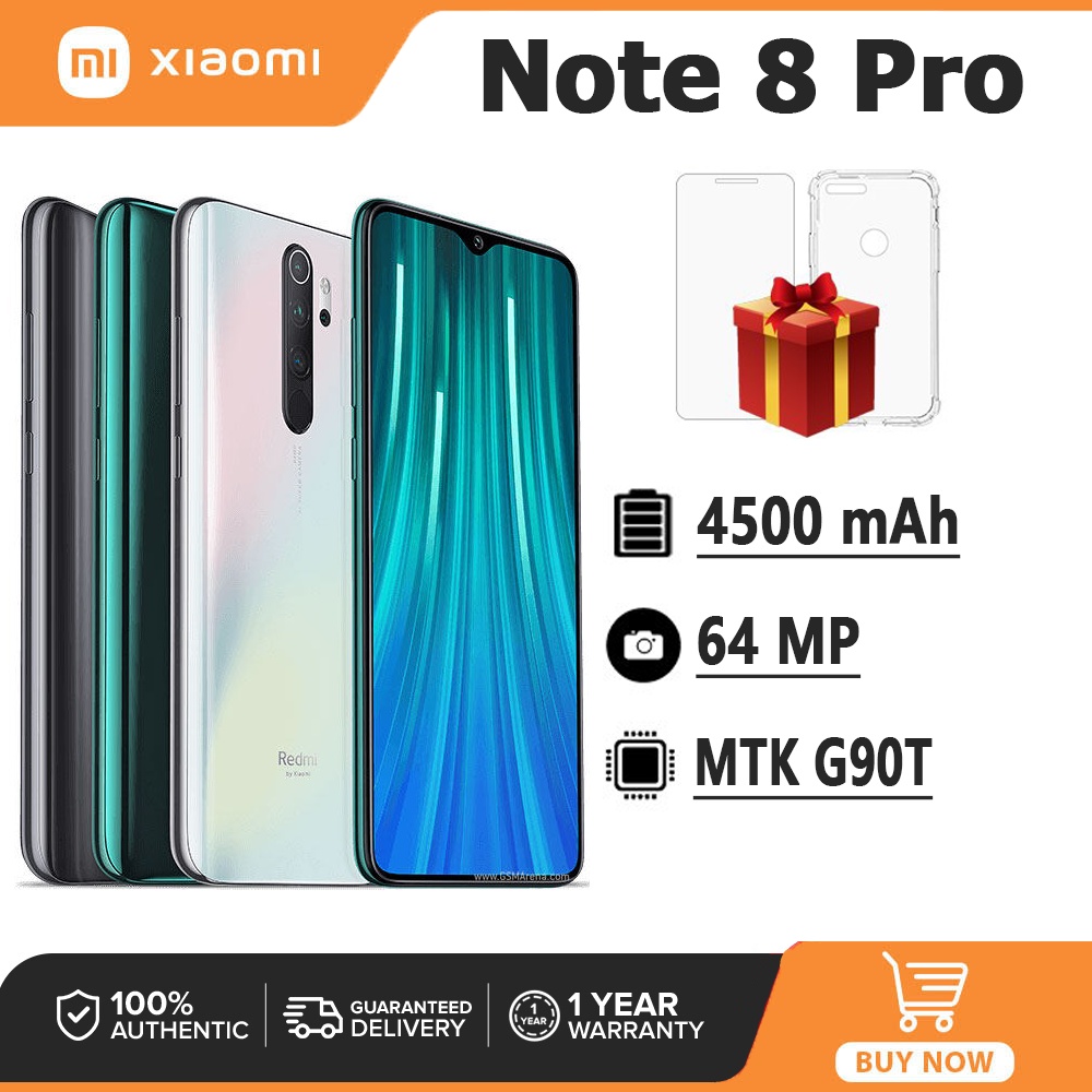 Xiaomi Redmi Note 8 Pro 6G RAM + 64GB/128GB ROM Smartphone 108MP Camera ...