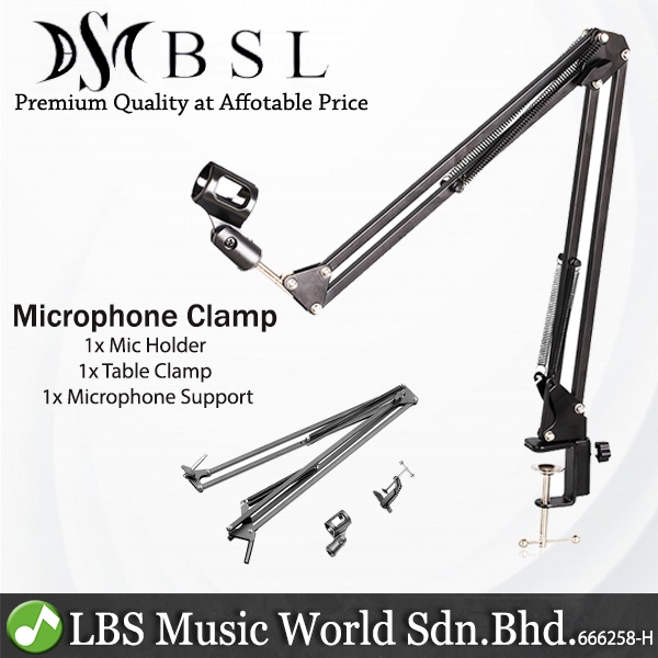 BSL NB-35 Mic Stand Table Mounting Clamp with Boom Arm Recording ...