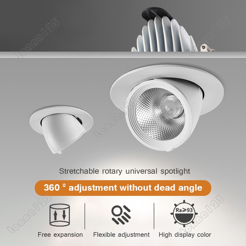 Dimmable Led Downlight 360 Rotate Adjustable Recessed Downlight Ceiling ...