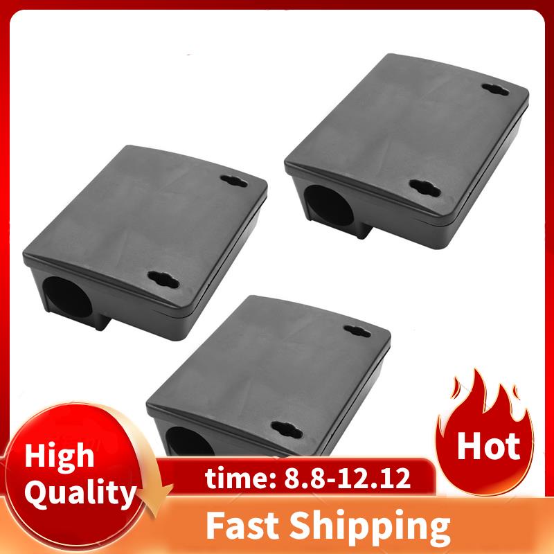3X Professional Rodent Bait Block Station Box Case Trap & Key for Rat ...