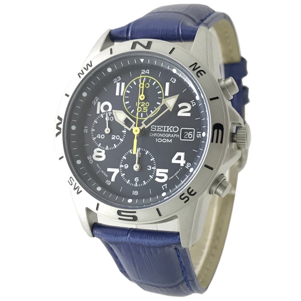 SEIKO Chronograph Watch Genuine Leather Belt Set Domestic Seiko ...