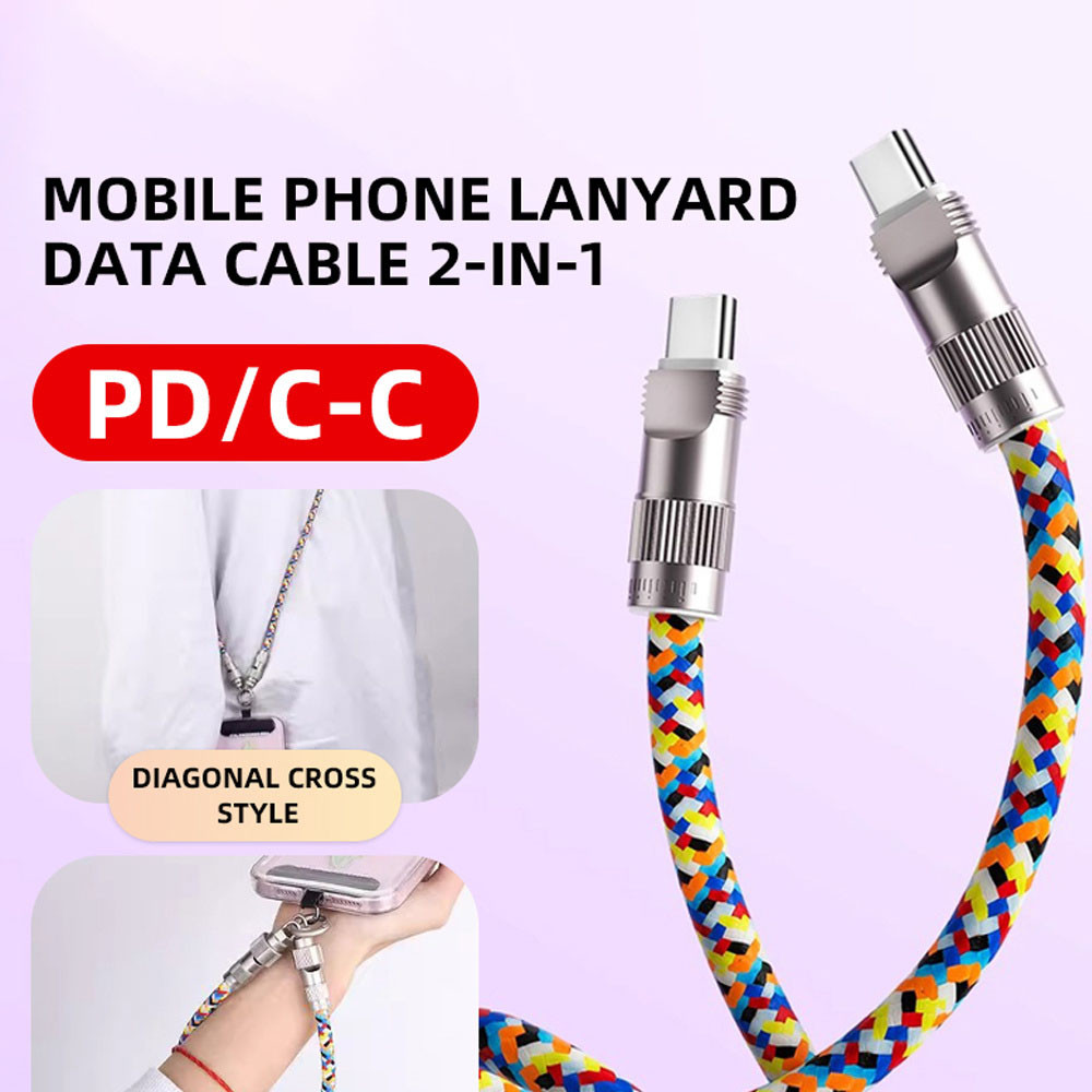 Multifunctional USB-C to USB-C Cable Cell Phone Lanyard Neck Strap ...